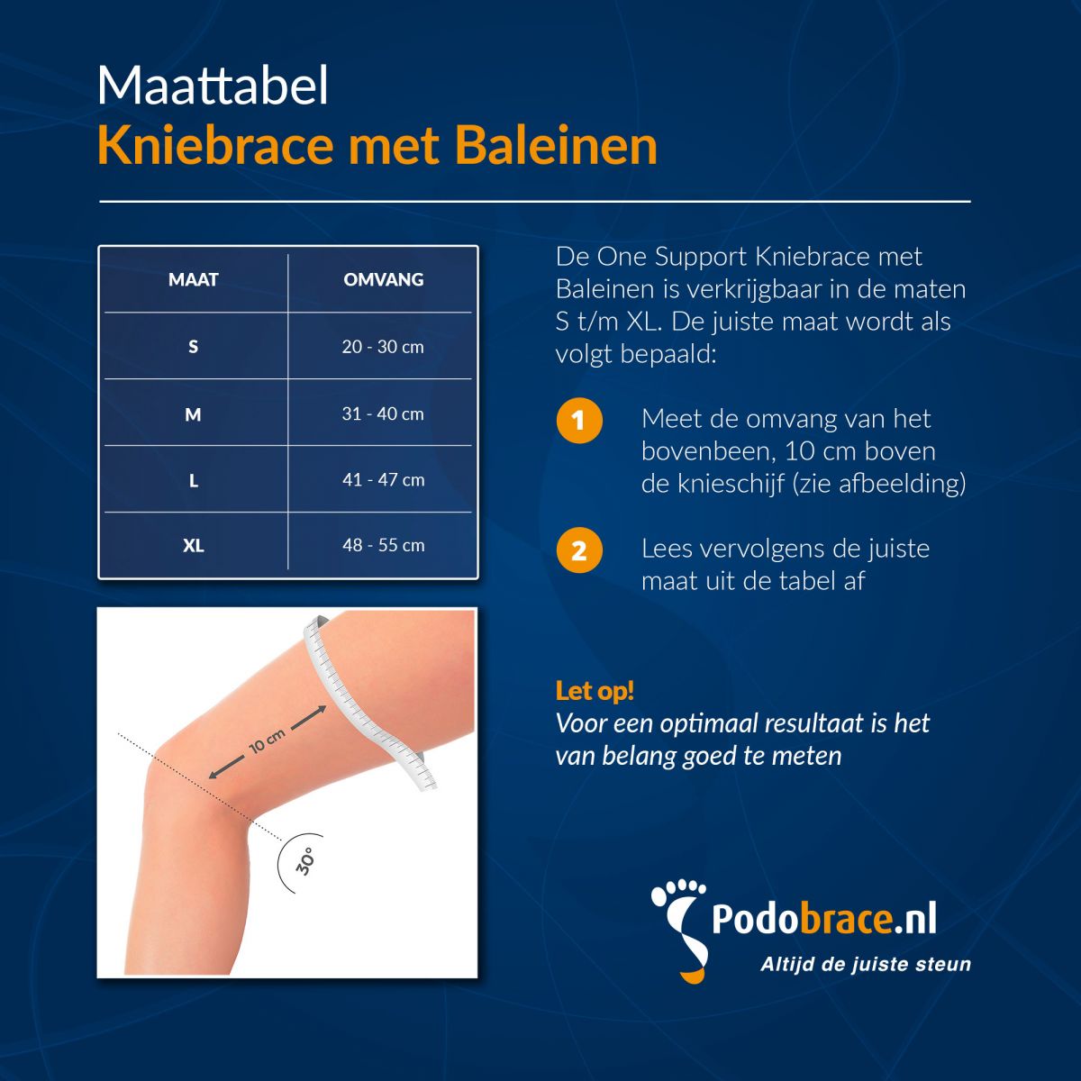 One Support Kniebrace met Baleinen | Podobrace