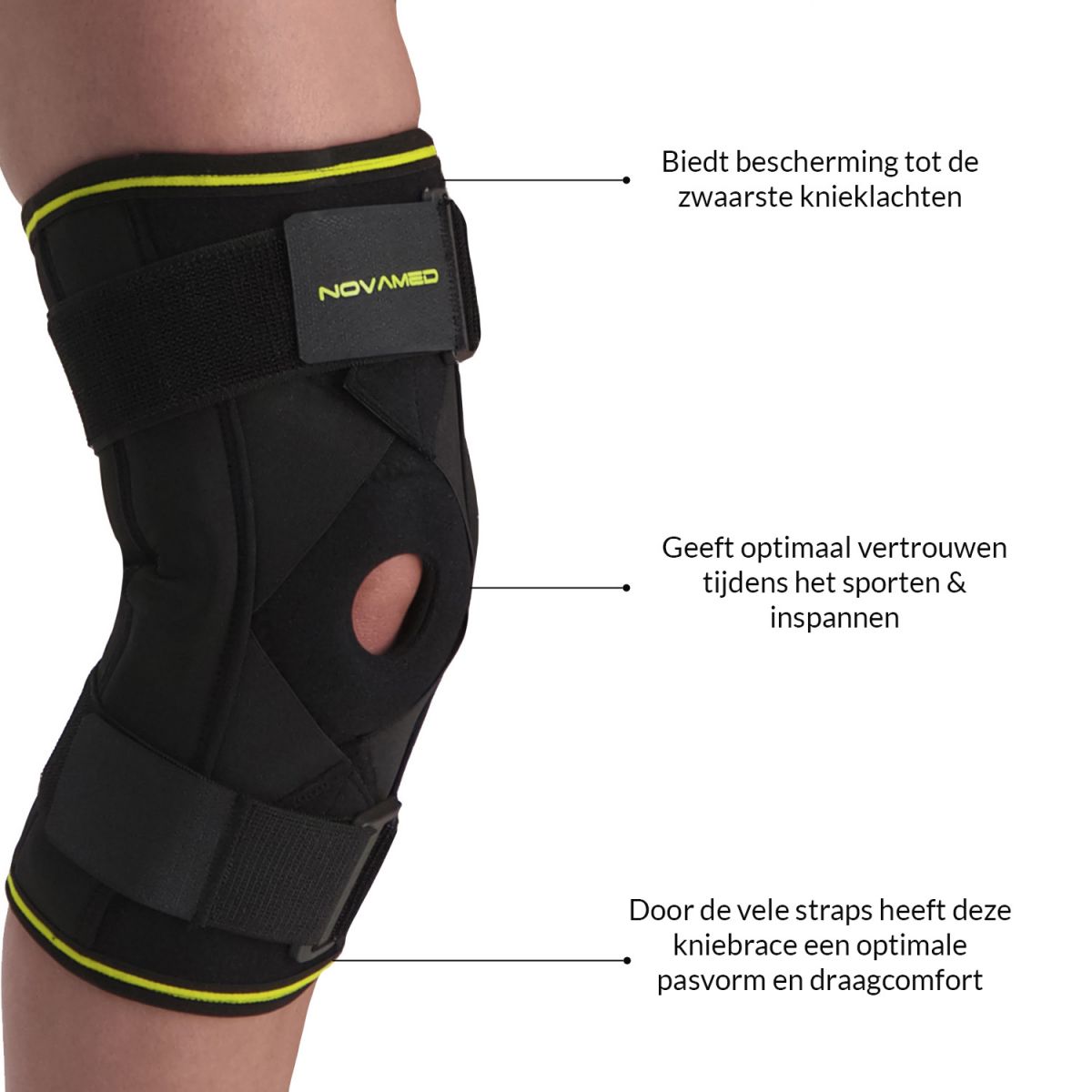 Novamed scharnier kniebrace met gekruiste banden | Podobrace