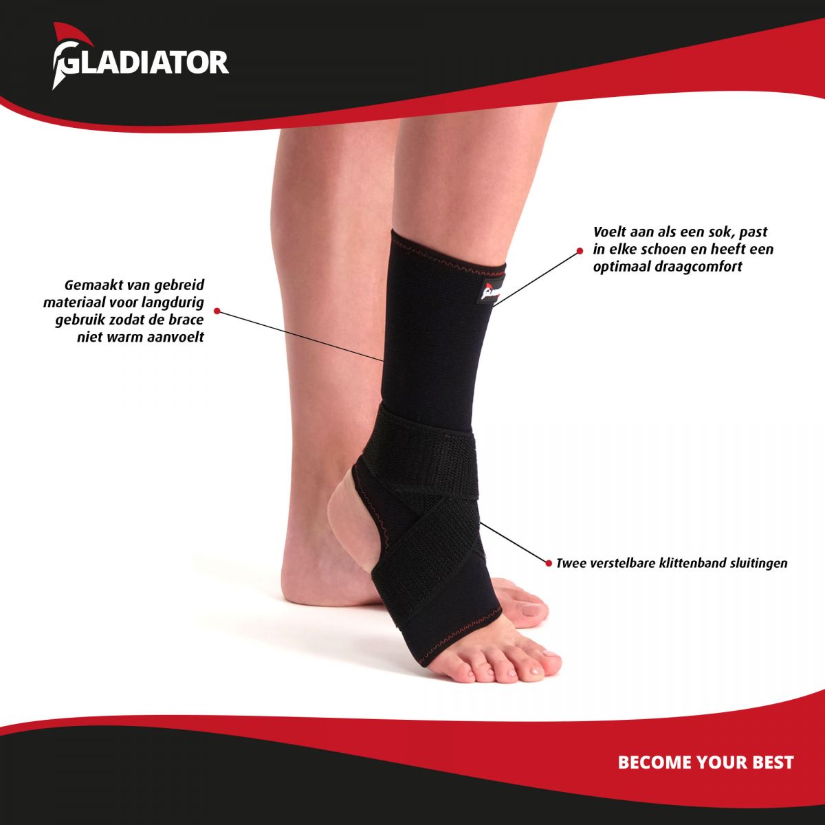 Gladiator Sports Premium enkelbrace | Podobrace